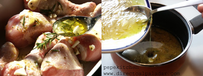 Pollo marinado con salsa de limón y miel. Receta