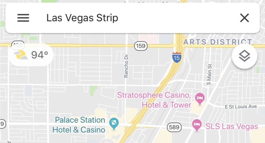 Google Maps muestra el tiempo de la zona que estás mirando en su última ...
