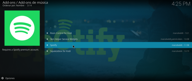 Kodi: cómo instalar un addon para escuchar música de Spotify