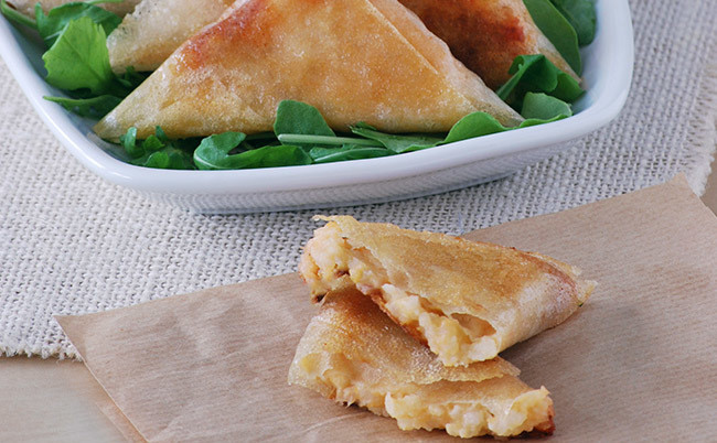 Samosas de risotto picantes. Receta de cocina fácil, sencilla y deliciosa