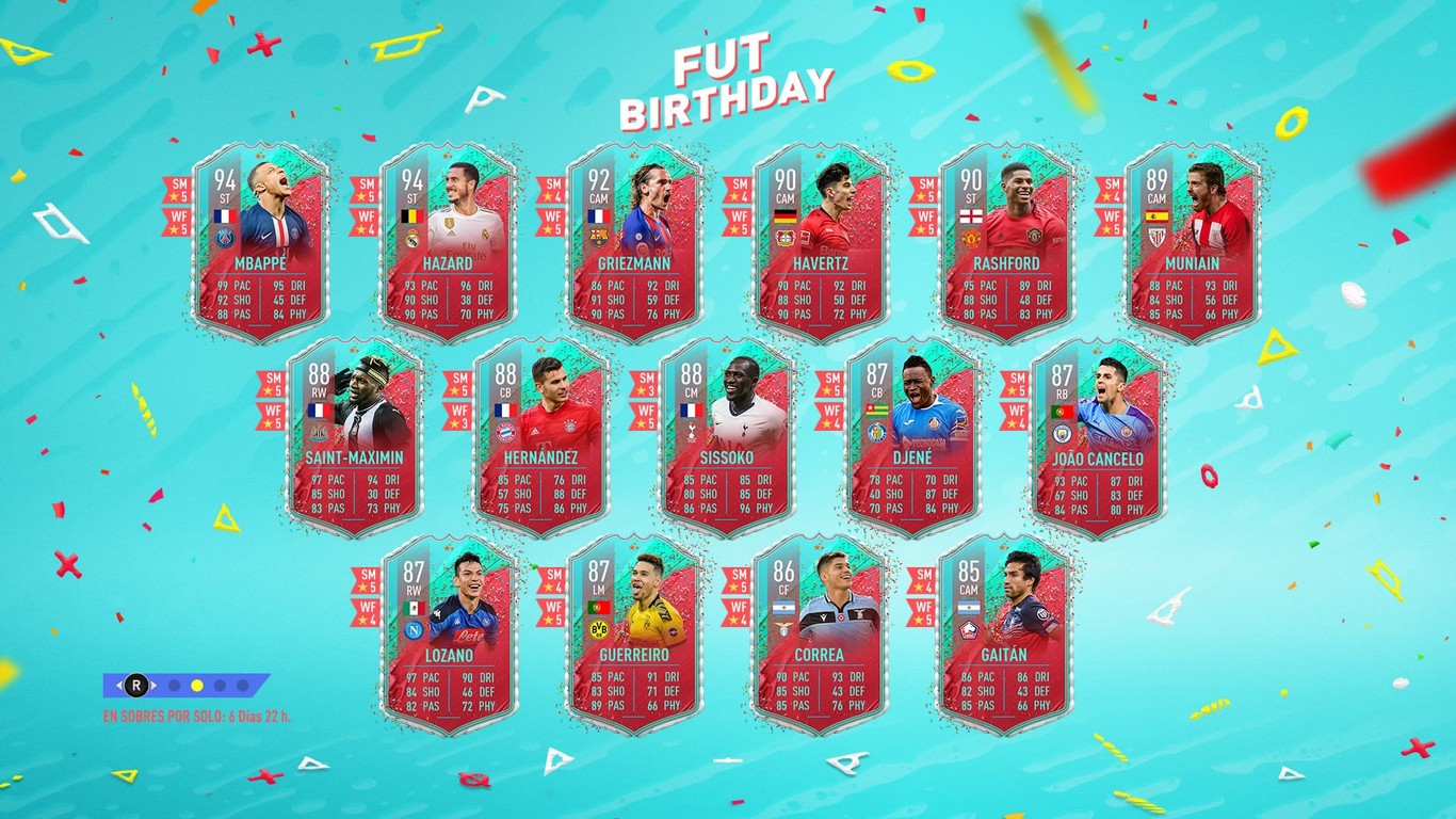 Guía FIFA 20. FUT BIRTHDAY: todas las cartas de la Plantilla de ...
