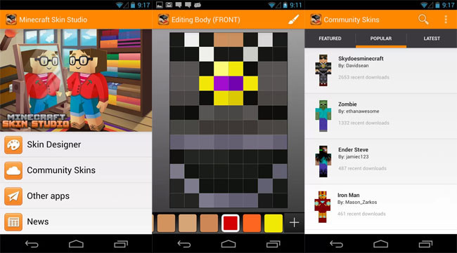 Minecraft Skin Studio llega a Android