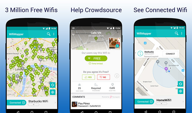 WifiMapper llega a Android, la aplicación para encontrar los puntos WiFi gratuitos de la zona