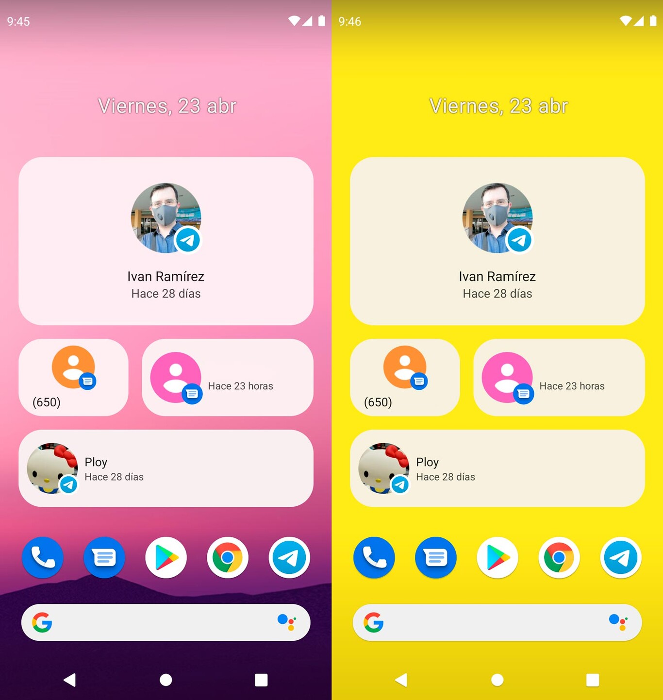 Los widgets de Android 12 pueden adaptarse a los colores del fondo de pantalla