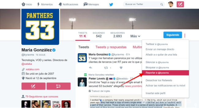 Cómo configurar Twitter para bloquear o denunciar abusos y amenazas