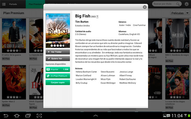 La aplicación de Wuaki.tv se entrena en Android