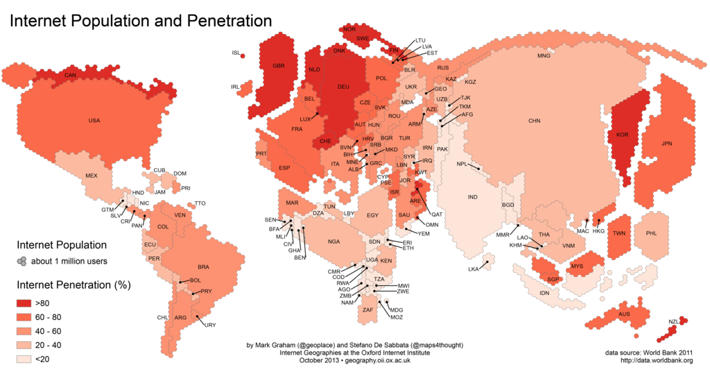 19 mapas que explican la geografía de Internet