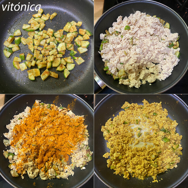 Revuelto vegano de tofu y verduras. Receta de cocina saludable, fácil y ...