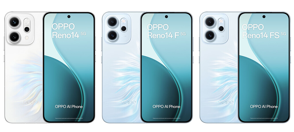 Oppo Reno14, Reno14 F y Reno14 FS características, precio y ficha técnica
