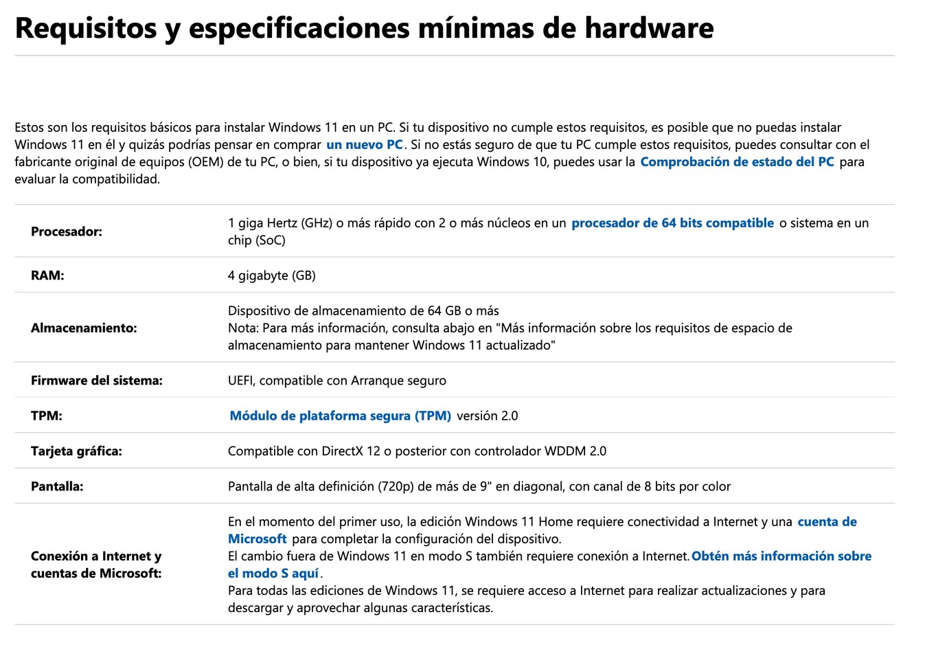 Windows 11: requisitos mínimos y especificaciones de hardware para instalar el nuevo sistema
