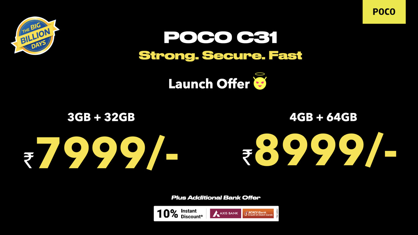 POCO C31: un nuevo gama de entrada con imponente batería y gran ...