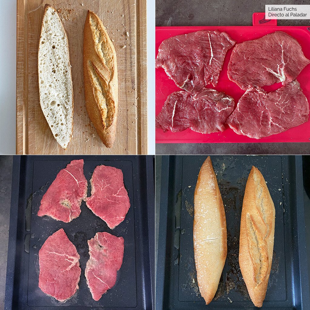 Bocadillo pepito de ternera. Receta de cocina fácil, sencilla y deliciosa