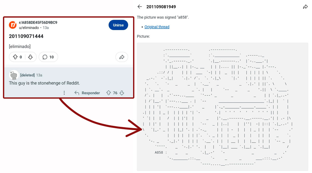 En 2011 alguien publicó en Reddit "A858". Catorce años y miles de ...