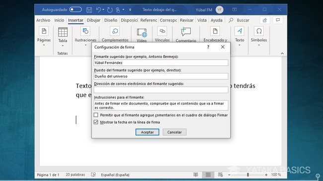 Cómo firmar un documento de Word