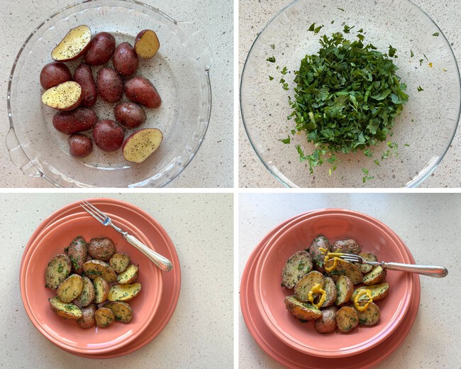Ensalada de papines al horno con hierbas, una receta sencilla y rica