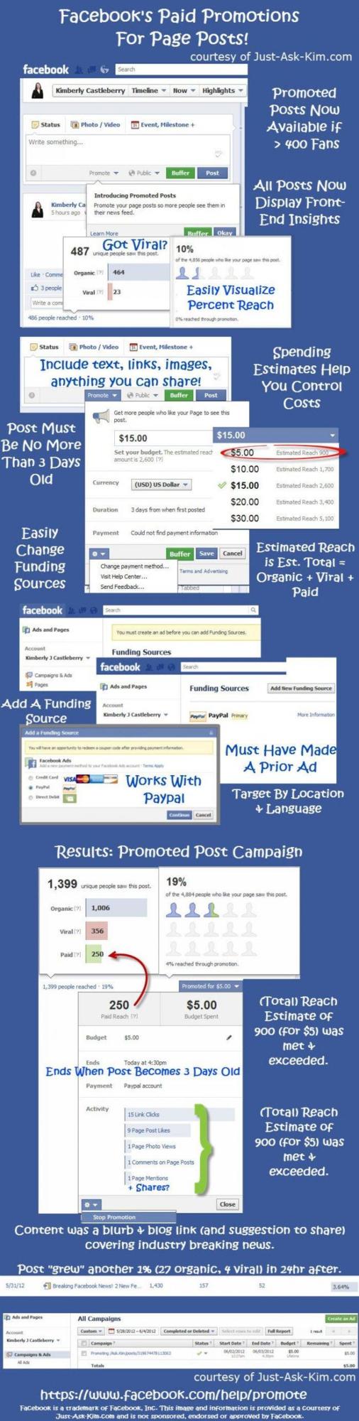 Facebook introduce los posts promovidos, infografía