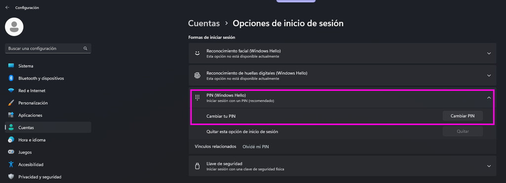 Cómo cambiar la contraseña (o el PIN) de Windows 11