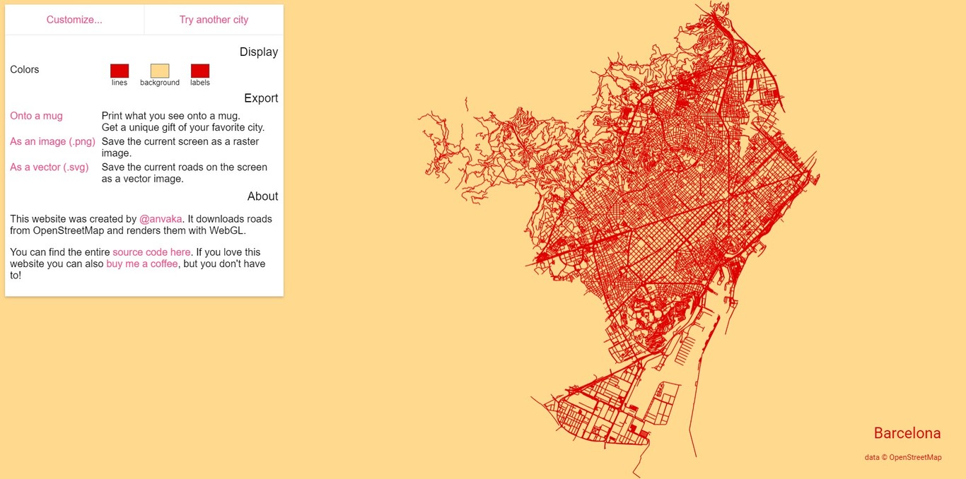 Esta web te permite obtener un vistoso mapa con las calles y carreteras ...