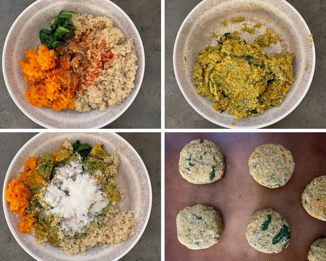 Medallón de quinoa, batata y espinaca: una receta vegana, integral y ...