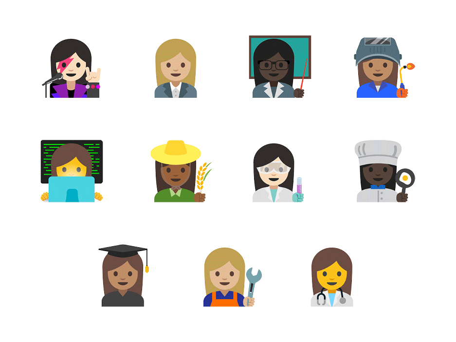 Google presenta los 11 nuevos emojis de profesiones y la promoción de ...