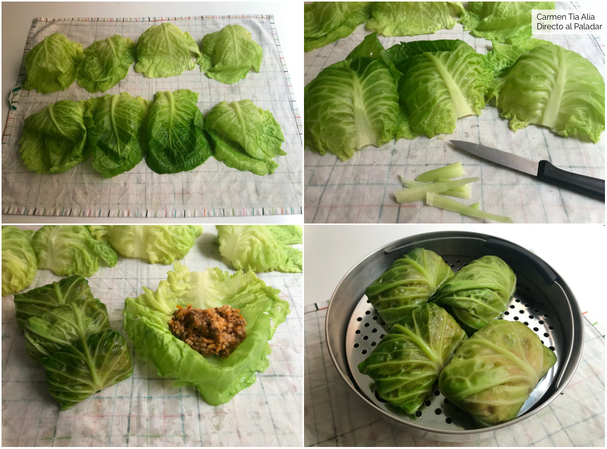 Sarmale o rollitos de carne con hojas de repollo, receta de cocina ...