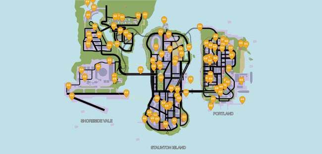 Mapa interactivo de GTA III | Ubicación de todos los coches ...
