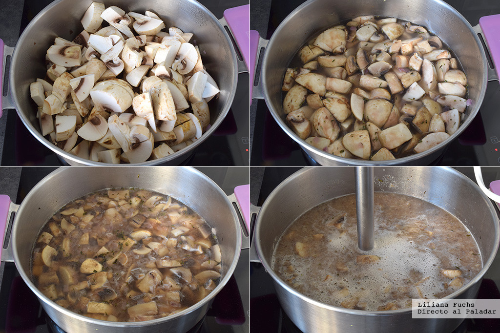 Crema de champiñones. Receta de cocina fácil, sencilla y deliciosa