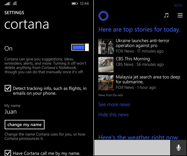 Cortana en Windows Phone 8.1, análisis