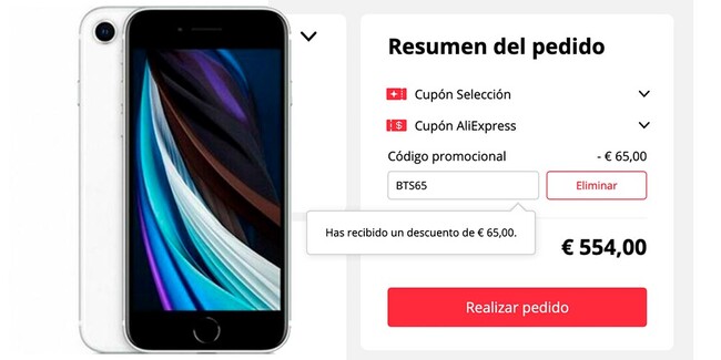 El cupón BTS65 de AliExpress Plaza te deja el iPhone SE de 256 GB más ...