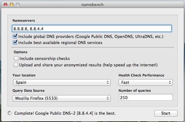 Namebench: En busca del DNS más rápido