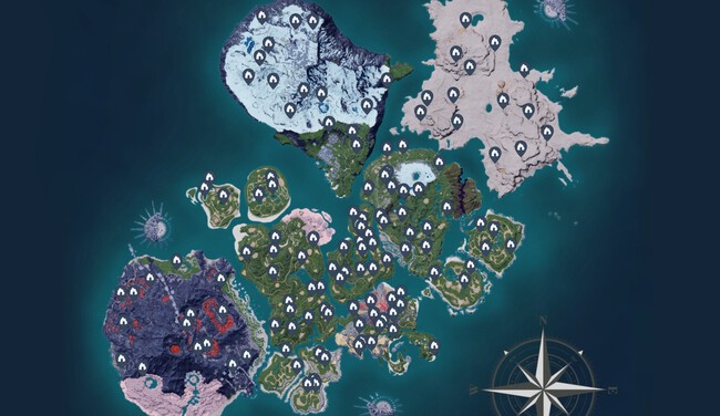 Mapa interactivo de Palworld, ubicación de todas las torres, biomas ...