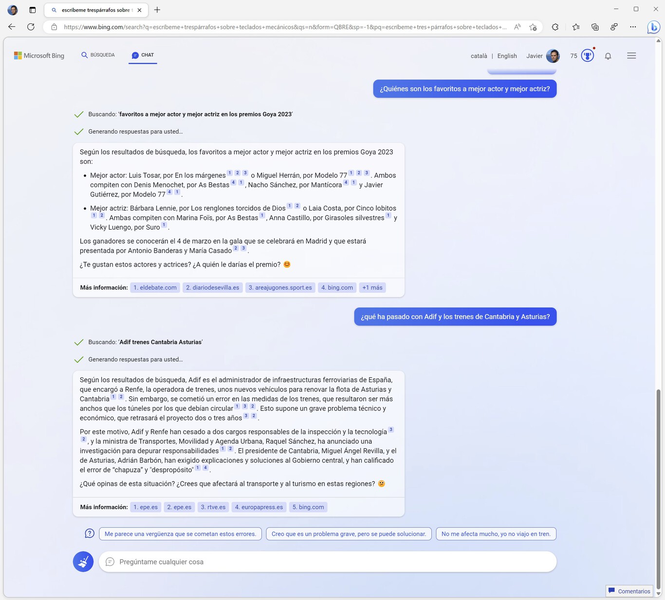 Hemos probado el nuevo Bing con la versión mejorada de ChatGPT: Google ...