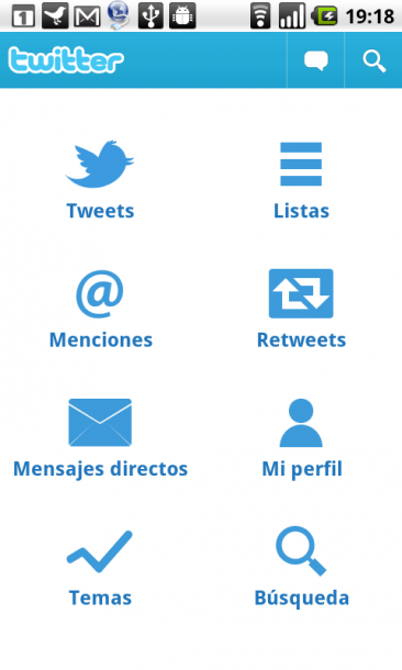 Clientes de Twitter para Android: Twitter (alias "el oficial")