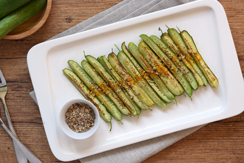 Pepino baby a la plancha con semillas. Receta saludable fácil, sencilla ...