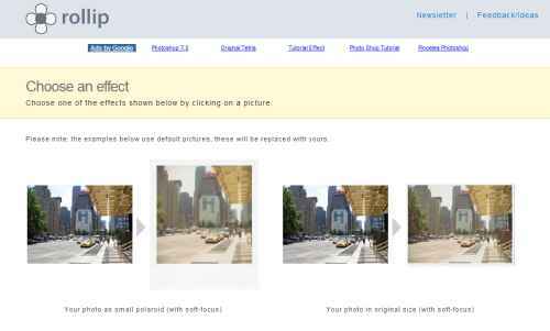 Rollip, creando Polaroids online