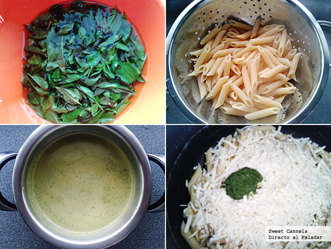 Pasta a la albahaca. Receta