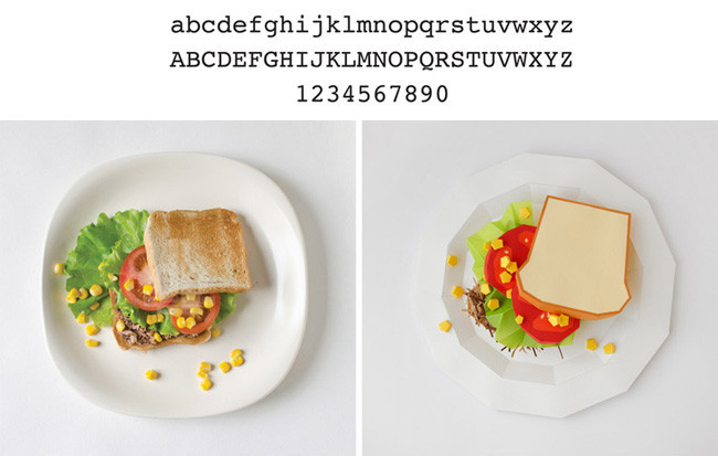 Taste the font, cada tipografía con su comida