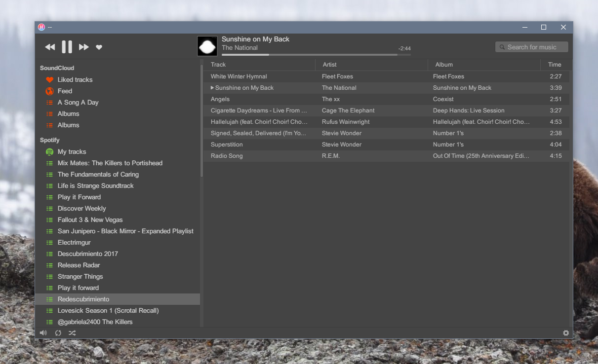 Un reproductor ligero y minimalista para escuchar Spotify, Soundcloud, Google Play Music y más ...