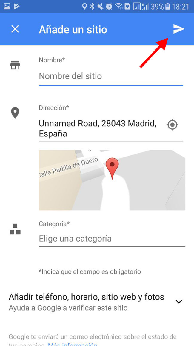 Cómo añadir un lugar a Google Maps