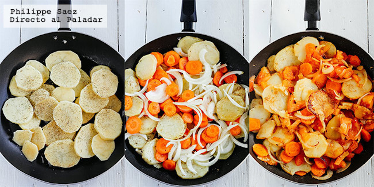 Salteado de papas con verduras al comino. Receta fácil de comida ...