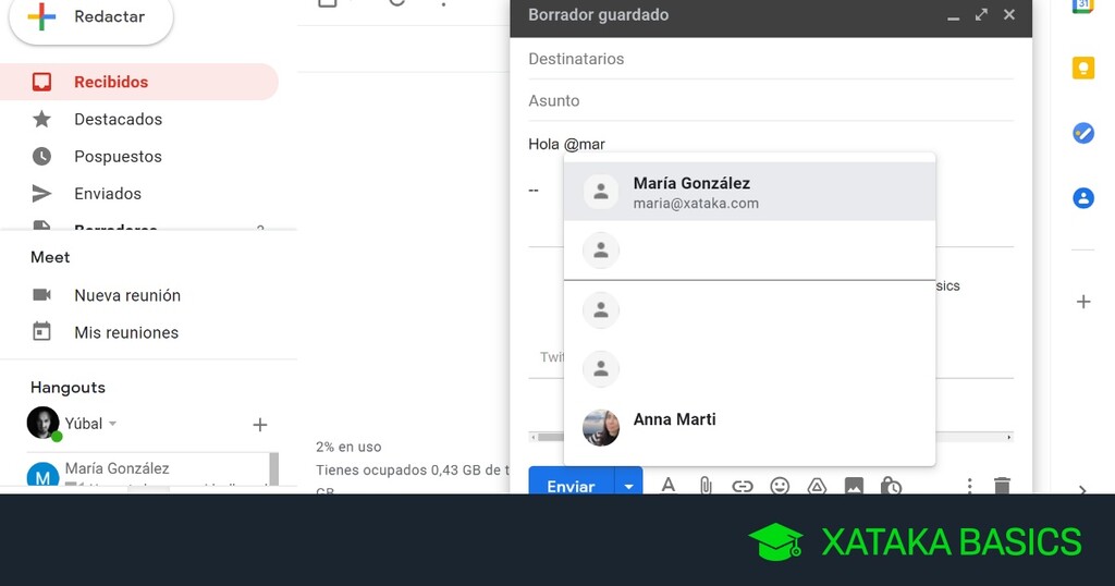 Cómo mencionar a alguien en un correo de Gmail para añadirle como ...