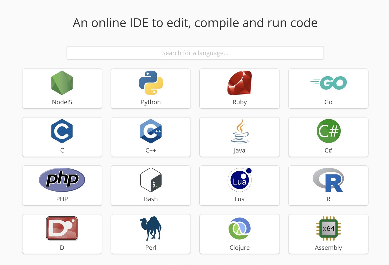 myCompiler es una web donde puedes practicar con 16 lenguajes de ...