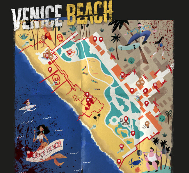 Mapa interactivo de Dead Island 2 con la ubicación de los esquemas de ...