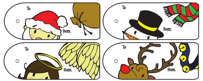 Tarjetas de Navidad imprimibles para identificar los regalos