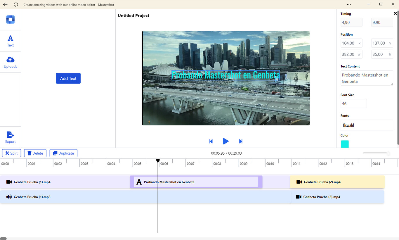 Mastershot es un editor de vídeo online gratis, fácil de usar y que no ...