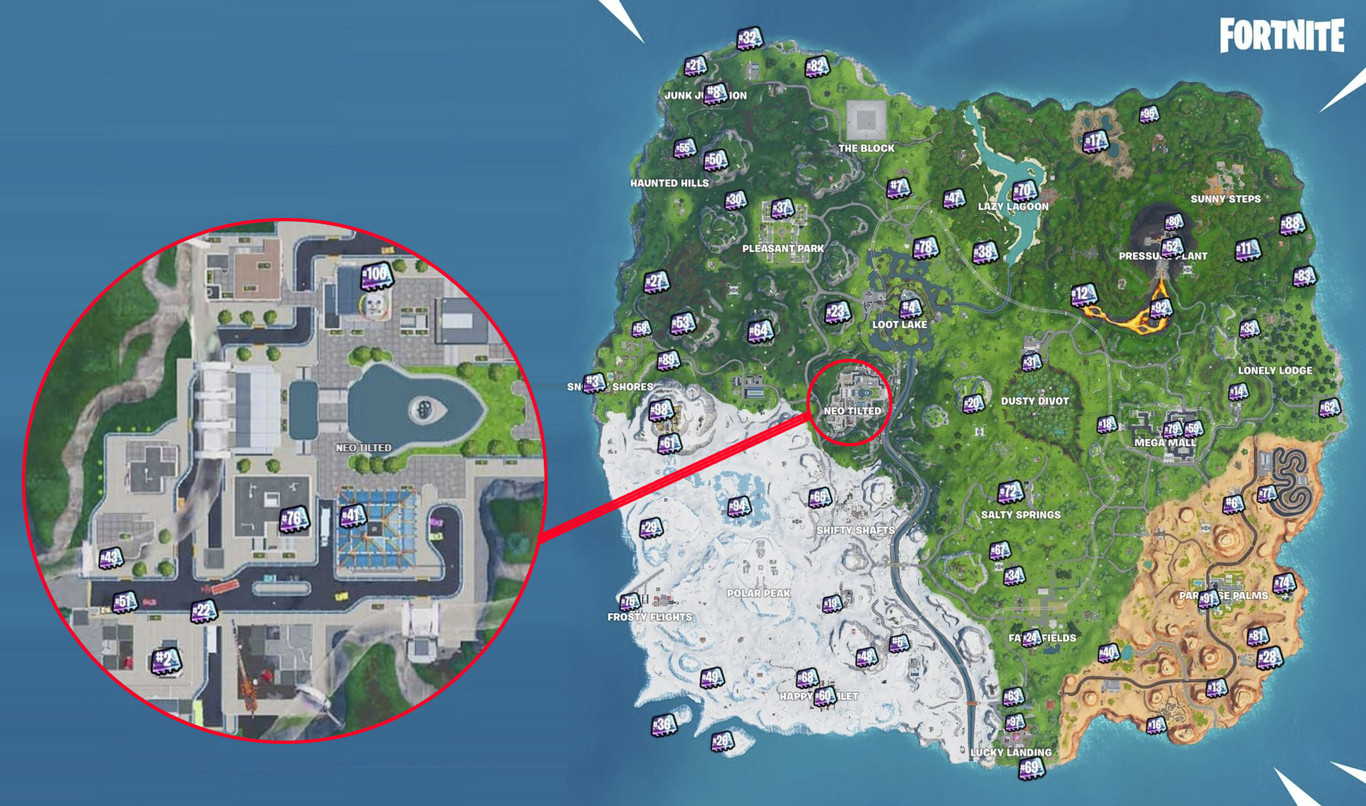 Fortnite temporada 9: mapa y vídeo con todos los Fortbytes