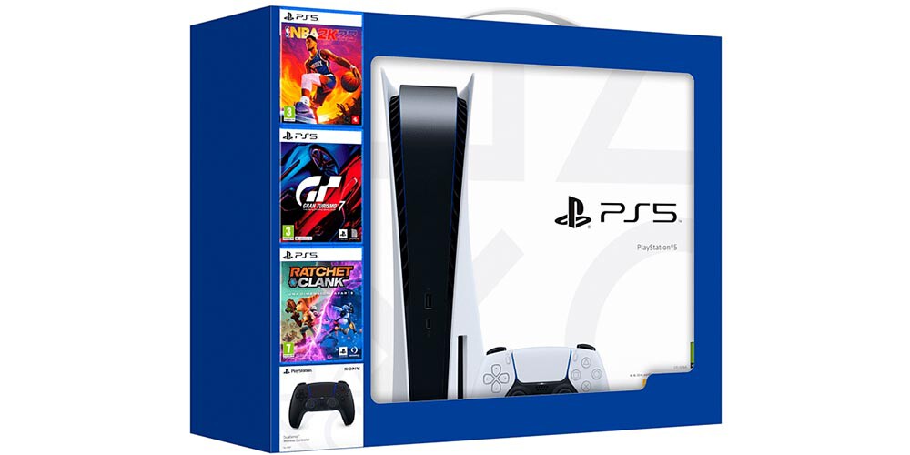Este completo pack de PlayStation 5 con dos mandos y tres juegos no lo ...