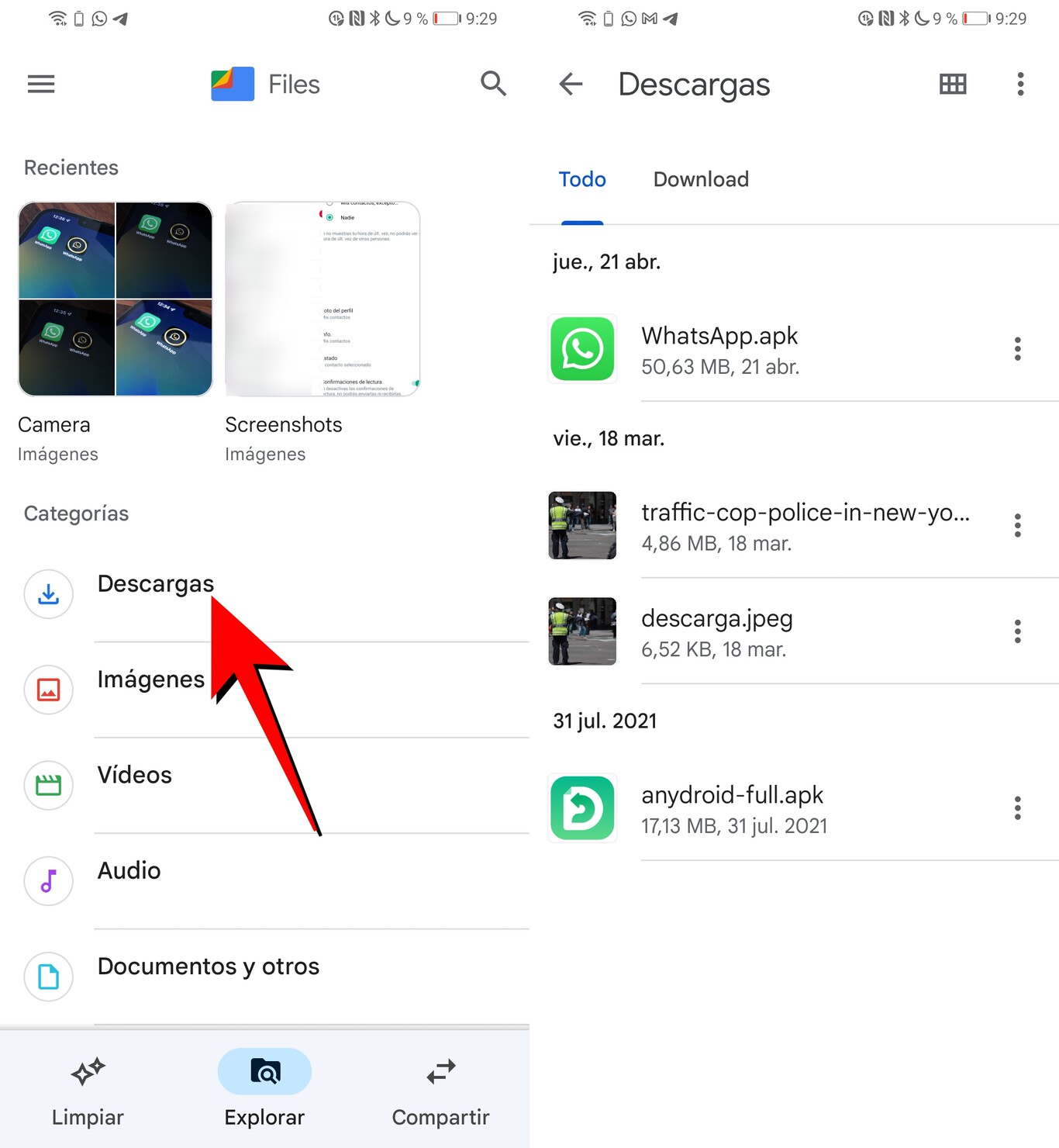 Dónde se guardan las descargas en el móvil, tanto en iPhone como en Android