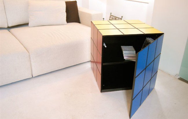Un cubo de Rubik gigante, para almacenaje en el hogar