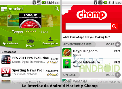 Chomp, una alternativa al buscador de Android Market